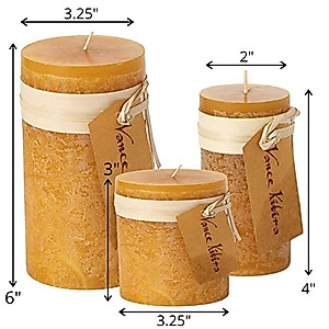 Sullivans Vance Kitira Set of 3 Pillar Candles, Clean-Burning, Environmental-Friendly, Scentless, Real-Wax Candles, Home Décor, Hosting Décor