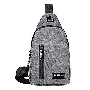 Crossbody Sling Bag, Waterproof Sling Backpack Bag with USB Charging Port, Small Sling Crossbody Chest Shoulder Bag