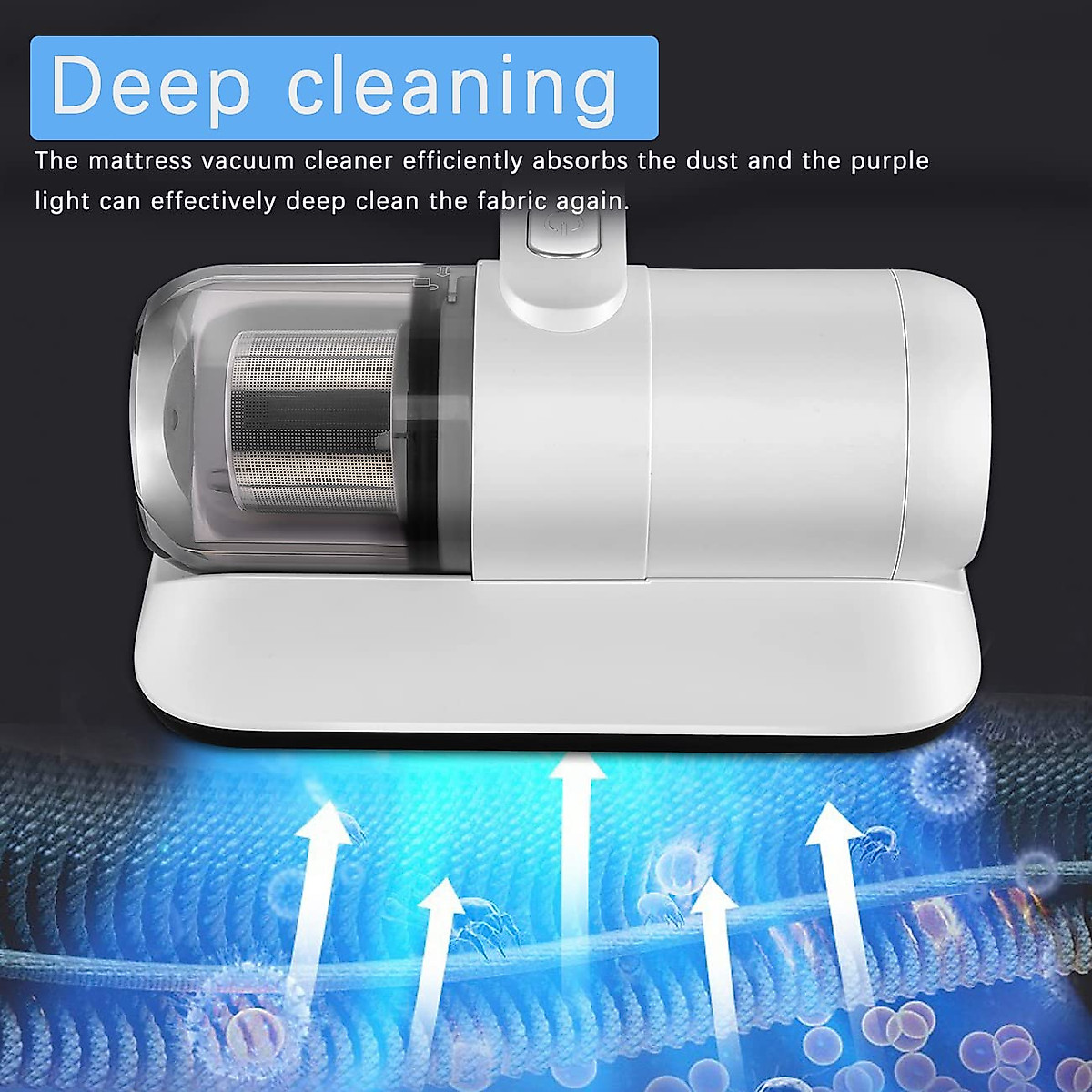 Bed Vacuum Cleaner, Handheld UV Mattress Vacuum with HEPA Filter, Effectively Clean Up for Pillows, Sheets, Mattresses, Sofas, Plush Toys and Other Fabric Surfaces