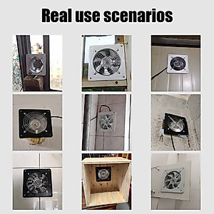 JIONET 4 Inch Exhaust Fan Through Wall Extractor Exhaust Ventilation Fan 110V Exhaust Smoke Fan Ventilation with Anti-backflow Check Valve for Home Office Kitchen (Size : Black)