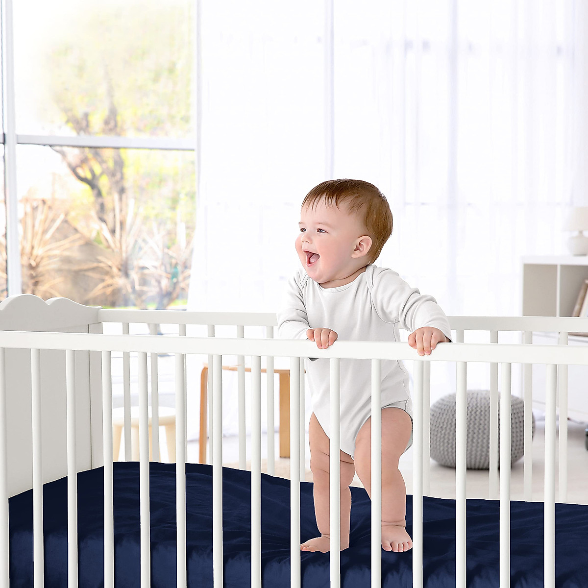 Fitted Crib Sheet for Anchors Away Baby/Toddler Bedding - Navy Blue