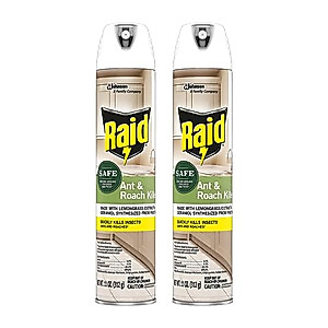 Raid Ant and Roach Killer Aerosol Spray with Essential Oils 11 Ounce (Pack of 2)