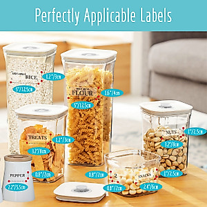 210 Pantry Labels Set for Kitchen Restaurant Storage Organization Water Resistant, 7 Sizes for Food Containers Label Sticker, Jars for Flour, Sugar, Coffee