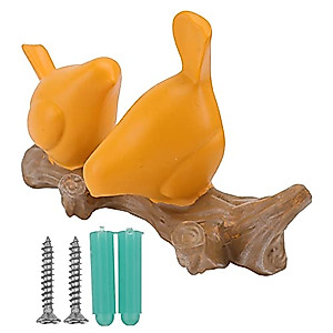 Cabilock Coat Hooks Bird Shape Hat Clothes Bag Wall Mount Hook Hanger Rack Holder for Home Decoration Yellow