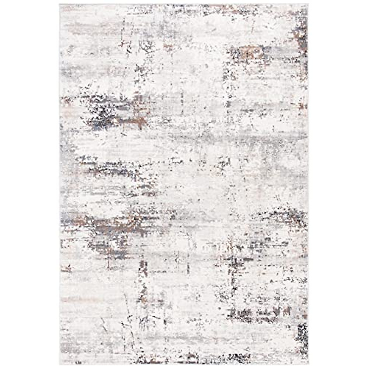 SAFAVIEH Amelia Collection 5'5" x 7'7" Ivory/Grey ALA448A Modern Abstract Non-Shedding Living Room Bedroom Dining Home Office Area Rug
