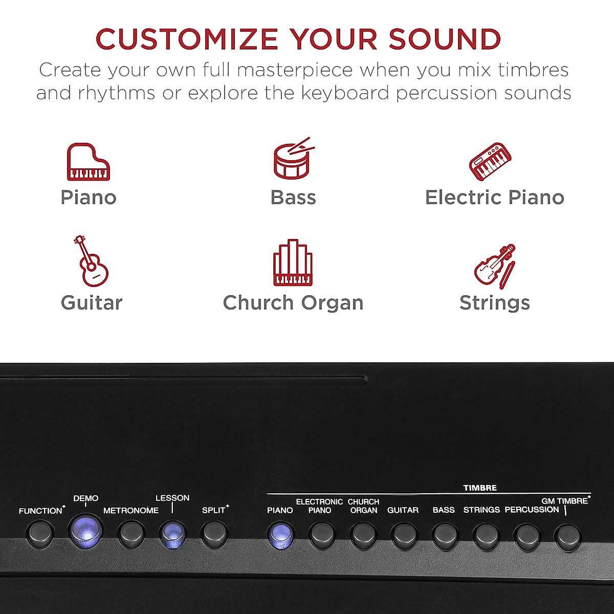 Best Choice Products 88-Key Full Size Digital Piano Electronic Keyboard Set for All Experience Levels w/Semi-Weighted Keys, Stand, Sustain Pedal, Built-In Speakers, 6 Voice Settings - Black