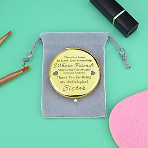 Friendship Gifts for Women Compact Makeup Mirror Friend Gifts Bestie Gifts Sisters Gifts for Best Friend Folding Makeup Mirror Christmas Graduation Wedding Gift for Her BFF Female (Gold)