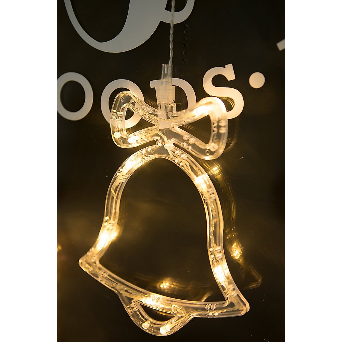 Sezrgiu 3 Pack LED Bells Christmas Tree String Light Window Hanging Ornament Starry Fairy Light Battery Operated Lamp for Window Festival Xmas Party Decoration (30CM Wire, 3 Pack Bells)