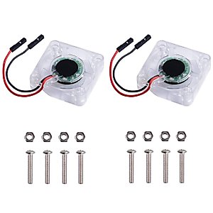 GeeekPi 2pcs Quiet Pi Cooling Fan 40x40x10mm, 4010 Fan DC 5V 3.3V Brushless CPU Cooler Radiator for Raspberry Pi 4 Model B, 3B+/3B/2B (Blue)