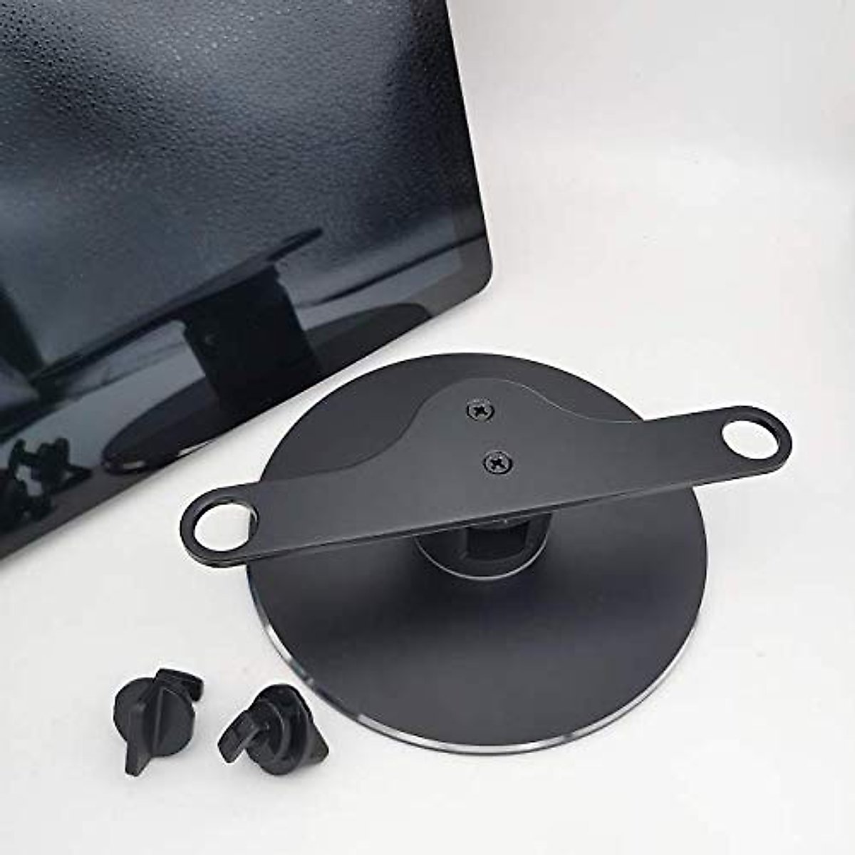 Echo Show Stand Aluminum Stand Easy to Install for Amazon Echo Show 2nd Gen Speaker Accessories Horizontal 360 Rotation Longitudinal Angle Change Base Black