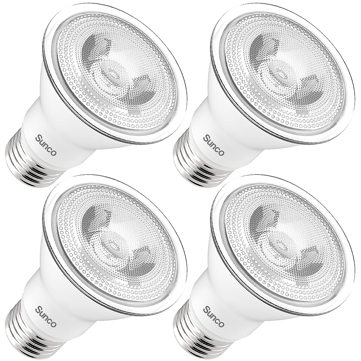 Sunco 4 Pack PAR20 LED Bulbs 50W Equivalent 7W Dimmable, CRI90 2700K Soft White 470 Lumens E26 Medium Base IP65 Waterproof Indoor Outdoor Home Super Bright Wide Area Flood Light - UL