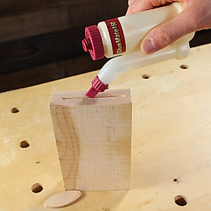 Milescraft 5222 Glue Mate 150-5oz. (150ml) Precision Wood Glue Bottle - Anti-Drip - Dowel and Biscuit Tips Included - Easy Flow Multi-Chamber Design - Ideal for Woodworking