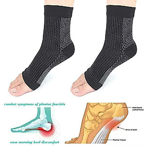 VEIRGAMO 6 Pairs Dr Sock Soothers Socks Anti Fatigue Compression Foot Sleeve Support Brace Sock For Men & Women, Foot Compression Sleeve For Pain (L/XL)