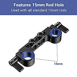 SmallRig Super Lightweight 15mm Railblock, 15mm Rod Clamp with 1/4"-20 Thread for Sony for Canon and Other 15mm DSLR Camera Rig Shoulder Support Rail System, Pack of 2 - 2061