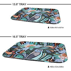 2Pcs Serving Trays: Serving Platters for Breakfast, Lunch, Dinner, Appetizers, Coffee Table, BBQ and Party, Outdoor and Indoor Use,17" and 14"(Colourful,2 Pack)