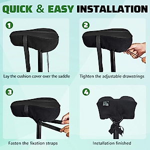 Zacro Bike Seat Cushion - Padded Gel Bike Seat Cover for Men & Women Comfort, Extra Soft Bicycle Saddle fit with Peloton, Spin Stationary Exercise
