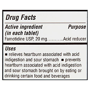 Equate Maximum Strength Famotidine Acid Reducer, 20 mg, 25 Tablets