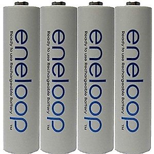 4 Pack AAA Panasonic Eneloop 4th Generation NiMH Pre-Charged Rechargeable 2100 Cycles Batteries + Free Battery Holder