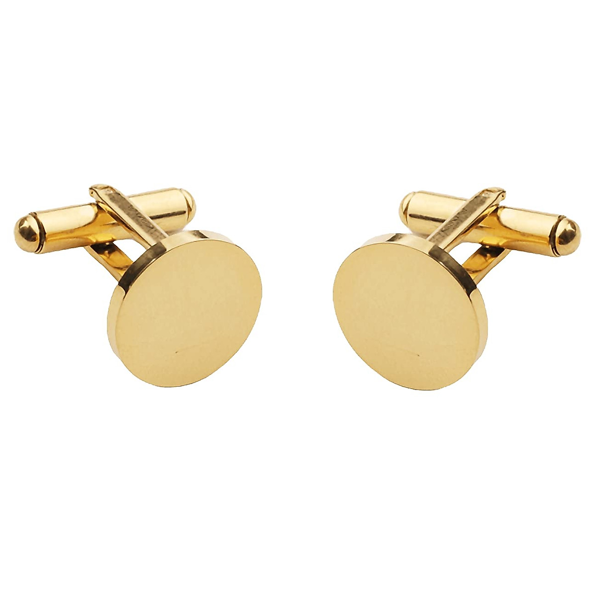 Mens Blank Cufflink Classic Stainless Steel Cufflinks 20MM Tuxedo Shirt Accessories Cufflinks Business Wedding Shirts Unique Jewelry Gift-A gold