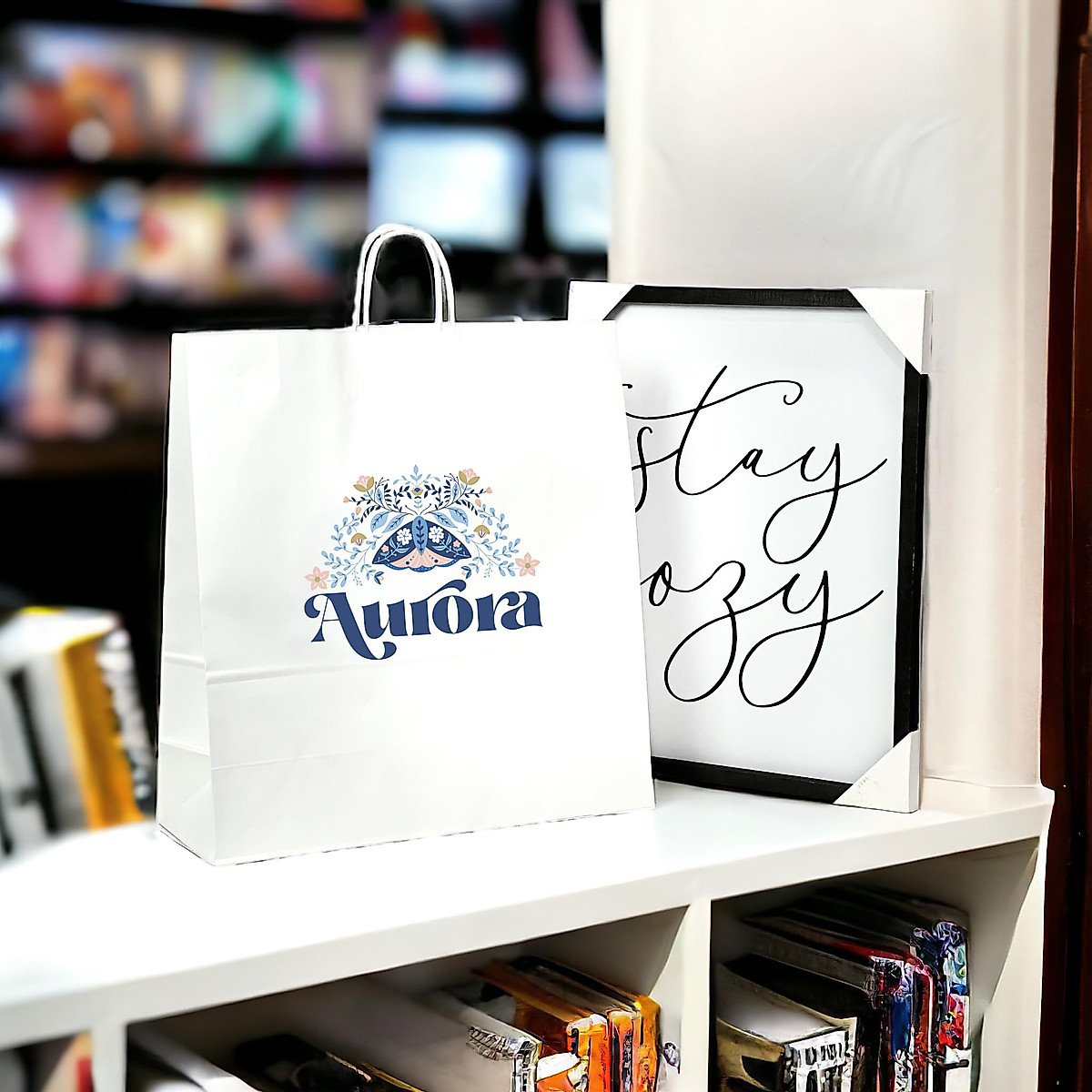 50 Pcs White Paper Bags with Handles, Small Gift Bags in bulk, Kraft Bags, Retail Bags, Merchandise Bags, Shopping Bags, For Weddings, Birthdays, Small Business - 18 x 7 x 19 Inches – Creative Bag