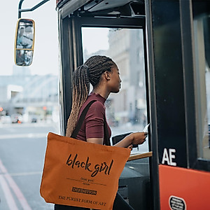 Coume 2 Pcs Black Girl Definition Canvas Tote Bags Juneteenth Day Gift Brown Makeup Bag Set the Purest Form of Art Blk with Zipper Travel Trip Toiletry Bags for Women Shopping School