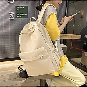 LELEBEAR Difa Backpack, Difas Bear Backpack, Kawaii Solid Color Backpack Cute Aesthetic Backpack, Large capacity Casual Rucksack (White)