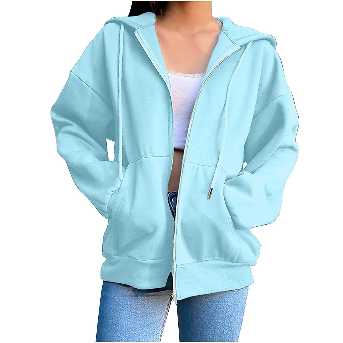 oversized crew neck sweatshirt hoodies y2k zip up half zip pullover womens lightweight hooded fashion jackets for women gear sweatshirts backpack hoodie women