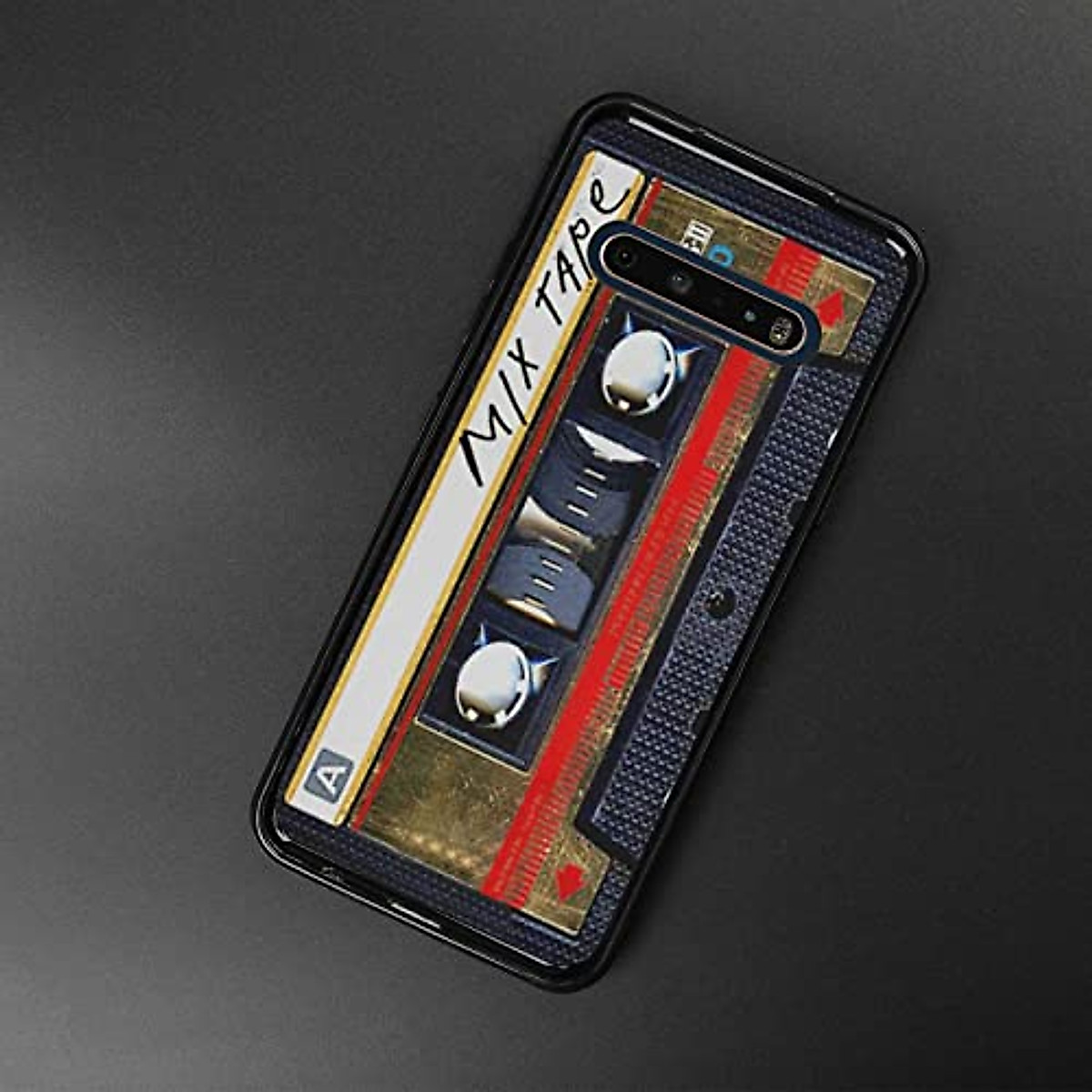 Compatible with LG V60 ThinQ 5G Case, Retro Music Cassette Tape 80s 90s Vintage Classic Mixtape Design for LG Case Men Women,Soft Silicone Protective Case for LG