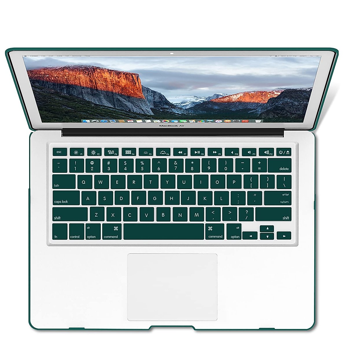 IBENZER Compatible with MacBook Air 11 Inch Case Model A1370 A1465, Soft Touch Plastic Hard Shell Case Bundle with Keyboard Cover for Mac Air 11, Quetzal Green, A11QUGN+1