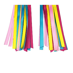 PLATT Kid's Bicycle Handlebar Streamers Colorful Ribbons Tassel for Girls Boys Bicycle Handlebar Scooter Handgrip (Yellow 1Pair)