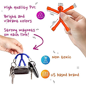 MAGMEN Magnetic Travel Toys, Stretchy, Fun, and Educational Fidget Toys for Kids and Adults Ages 3 and Up Pack of 10 Solid