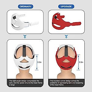 MASiKEN K6 Replacement Head Strap for Oculus Quest 2, Enhanced Support and Comfort Elite Strap Pad, Reduce Head Pressure,Optimize Wearing Experience Oculus2 Accessories (Red)