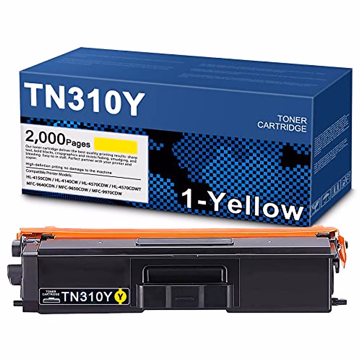 (1-Pack, Yellow) TN310Y Toner Compatible TN-310Y Ink Cartridge Replacement for Brother TN310 MFC-9970CDW 9650CDW 9640CDN HL-4570CDWT 4150CDN 4570CDW 4140CW Printer-Sold by DIOUSAINK.