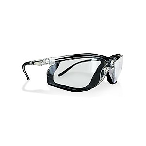 MAGID Gemstone Onyx Sporty Foam Lined Safety Glasses, 1 Pair, Gray Polycarbonate Lenses, Black Frame