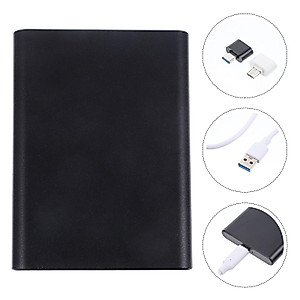 Hemobllo 64GB Portable External SSD - Mini External Solid State Drive USB 3.1 Type C External SSD Data Transfer USB C External Hard Drive for PC, Laptop, Phones, Black