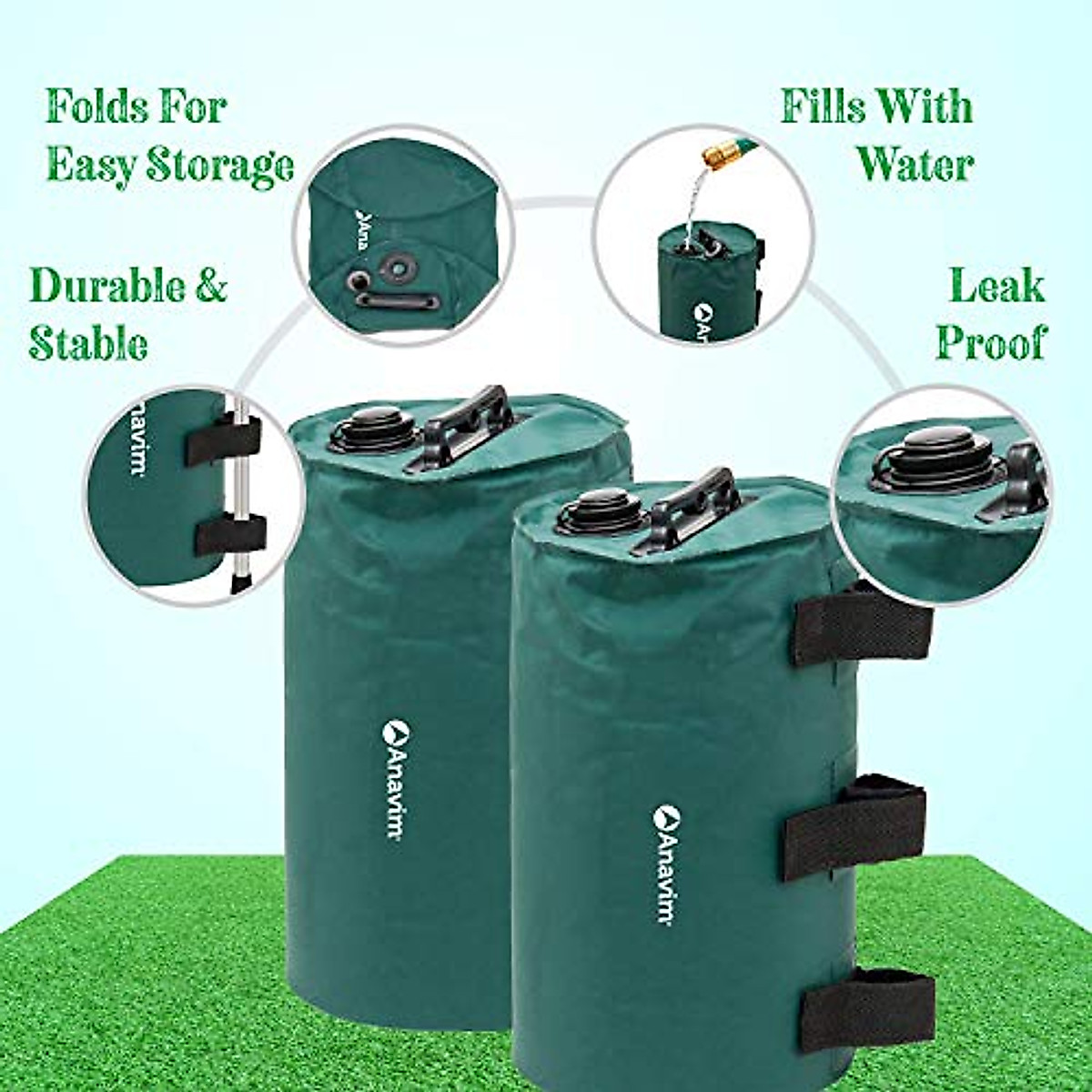 Anavim Canopy Water Weights Bag, Leg Weights for Pop up Canopy 4pcs-Pack