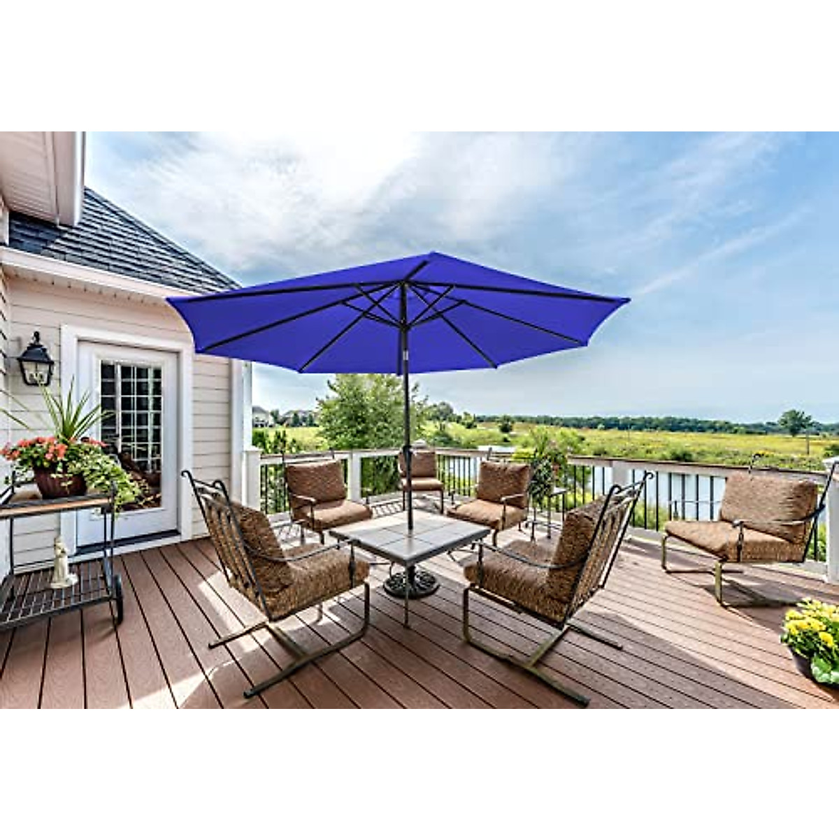 MASTERCANOPY Patio Umbrella for Outdoor Market Table -8 Ribs (9ft,Blue)