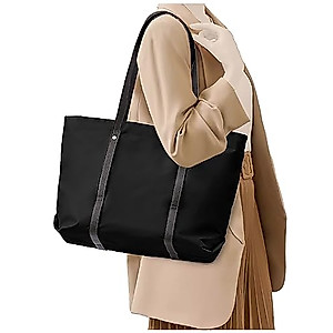 Laptop Tote Bag for Women Black Shoulder Work Computer Bag Briefcase Laptop Case Waterproof Teacher Tote Office Bag Lightweight Large Travel Weekender Bags Handbags Work Bags for Women Professional