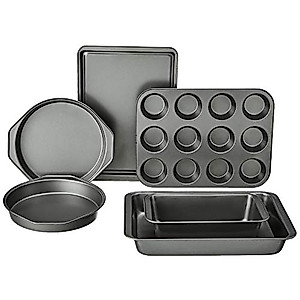 Amazon Basics 6-Piece Nonstick, Carbon Steel Oven Bakeware Baking Set