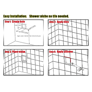 IKITRAEE Finished Shower Niche for Bathroom Storage,No Tile Needed,Recessed Wall Niche,Double Layer Storage,Made of Stainless Steel,24 in X12 in X4 in，Primary Color Brushed