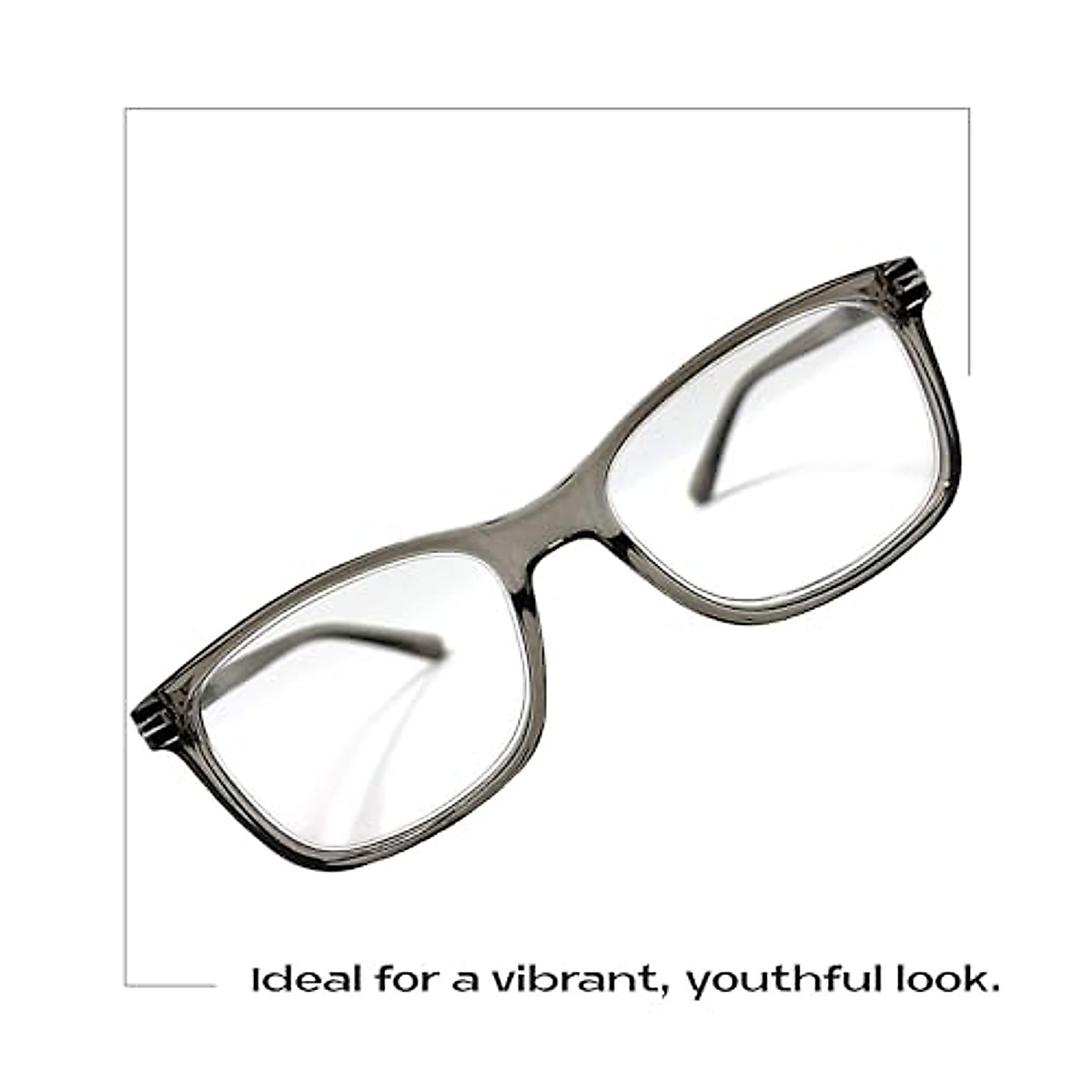 Readerest Blue Light Blocking Reading Glasses (Grey, 1.00 Magnification) Computer Eyeglasses With Thin Reflective Lens, Antiglare, Eye Strain, UV Protection, Stylish For Men And Women