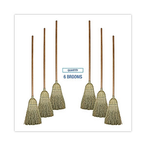Boardwalk BWKBR10001 60 in. Corn Brooms - Black/Natural (6/Carton)