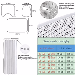 Stocauoi Wolf 4-Piece Set Shower Curtains Waterproof, Moon 3D Shower Curtain Set, Non-Slip Rug, Toilet Lid Cover and Bath Mat, Bathroom Decoration 12 Hooks-36" X 72"