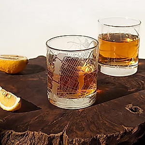 Austin City Map Whiskey Glass, Unique Gift, 10.5 oz