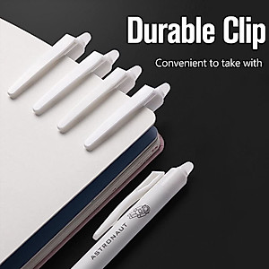 DRMAVI Cute Erasable Pens black,Gel Pens Erasable,Retractable Astronaut Pen with Eraser,Fine Point 0.5mm,White Barrel,Smooth Writing Pens for Note Taking,Journal,Planners (Blue ink)