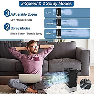 Portable Air Conditioners AC - Mini Air Conditioner, Personal Air Conditioner, 4000mAh Battery for Camping, Car, with Remote Control Night Light & Timing