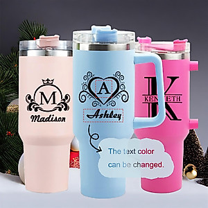Personalized 40 Oz Tumbler with Engraved Logo Text and Graphic|Custom Insulated Tumbler with Lid and Straw Double Wall Stainless Steel Coffee Tumbler Personalized Gifts for Women and Birthday