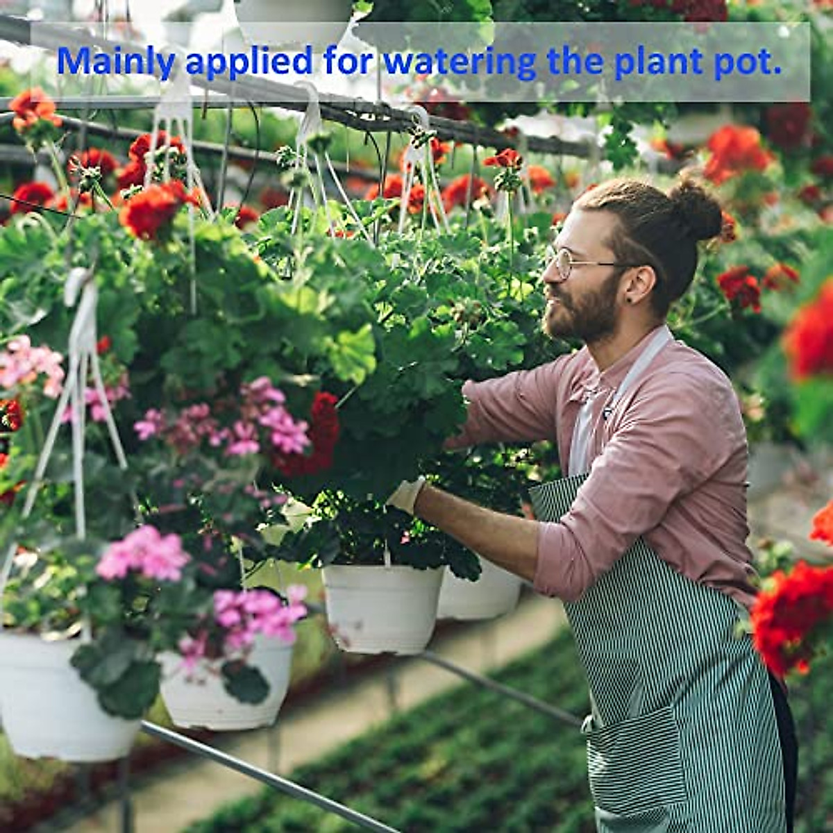 M METERXITY 1 Pack Plant Drip Bag - Plants Drip Irrigation, Automatic Drop Watering Adjustable Valve, Apply to Outdoor/Garden (2L, Clear)