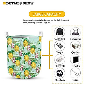 Babrukda Waterproof Laundry Basket Hamper with Durable Handles, Washing Bin, Dirty Clothes Storage Organizer, for Bathroom, Bedroom, Closet, Kids Dog Toys Clothing Collection, Purple Bling Butterfly