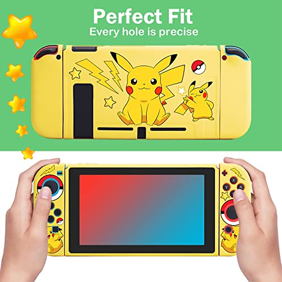 Xcitifun Designed for Nintendo Switch Case Switch Joy-Con TPU Cases for Girls Boys Kids Cute Kawaii Cartoon Character Protective Shell Compatible with Nintendo Switch Controller Cover - Yellow Mouse